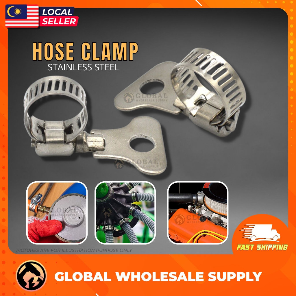 [READY STOCK] Stainless Steel Hose Clip Butterfly Clip Hose Clamp Water ...
