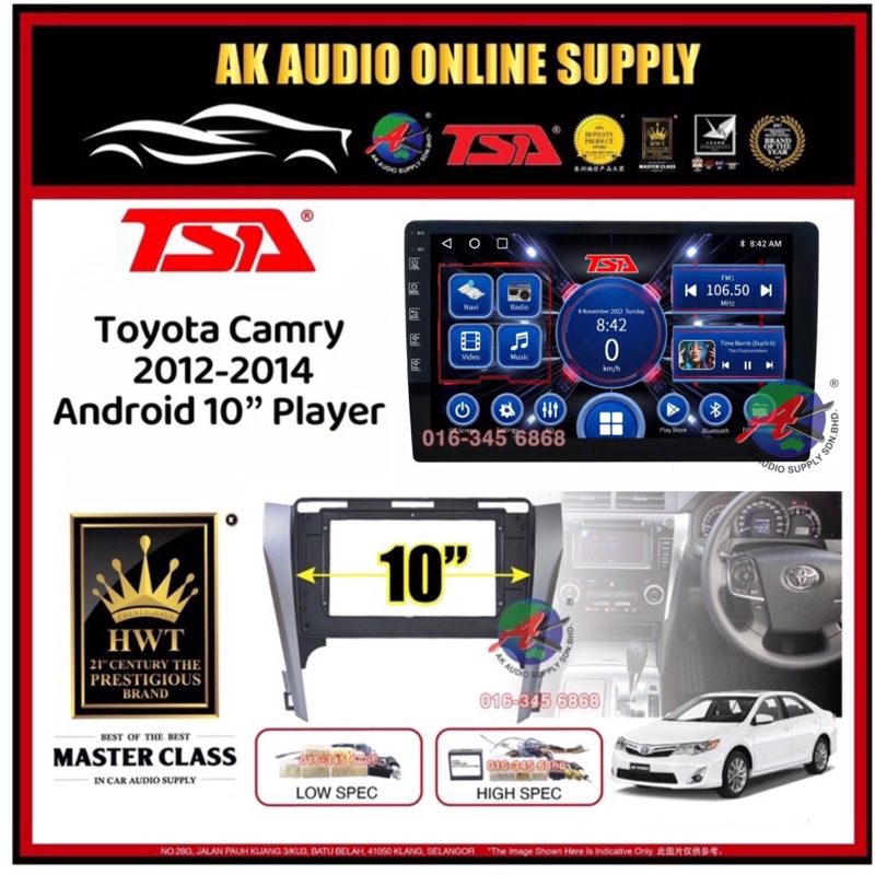 [ MTK 2+32GB ] TSA Toyota Camry 2012 - 2014 Android 10'' inch Car ...