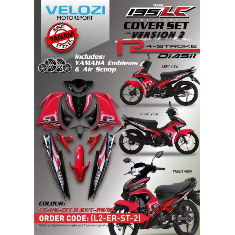 New Arrival - (TANAM )LC135-V2 (EXCITER-R-ST)BODY COVER SETL2-ER-ST-1- (DBMN8/BLACK)L2-ER-ST-2 ...