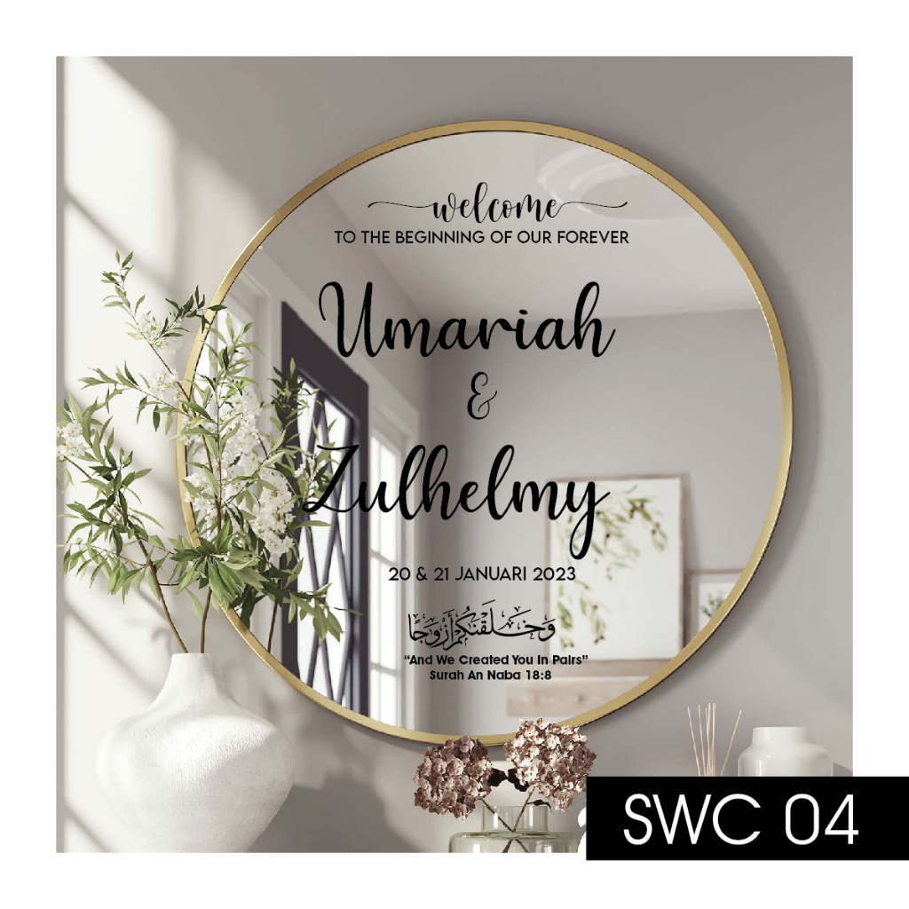 STICKER CUSTOM WELCOME BOARD CERMIN : STICKER SAHAJA (DESIGN IKUT SAIZ ...