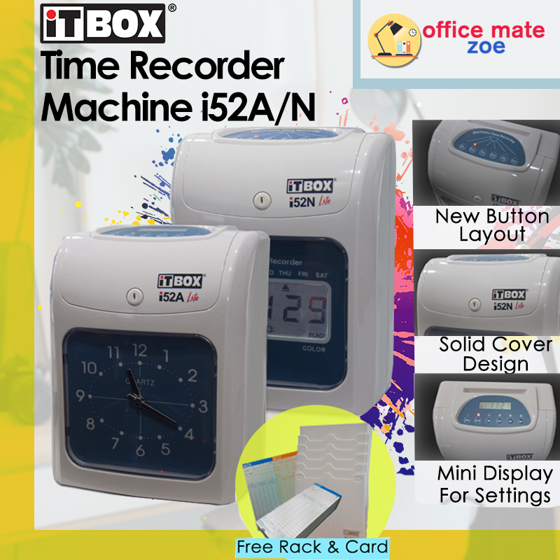 iTBOX i52A/N Lite Time Recorder | Punch Card Machine | Attendance ...