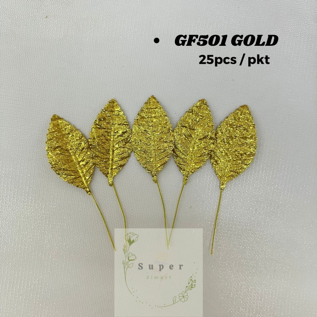Golden Leaf / Flower Golden Leaf (25pcs/pack) Silver & Gold | Daun Emas ...