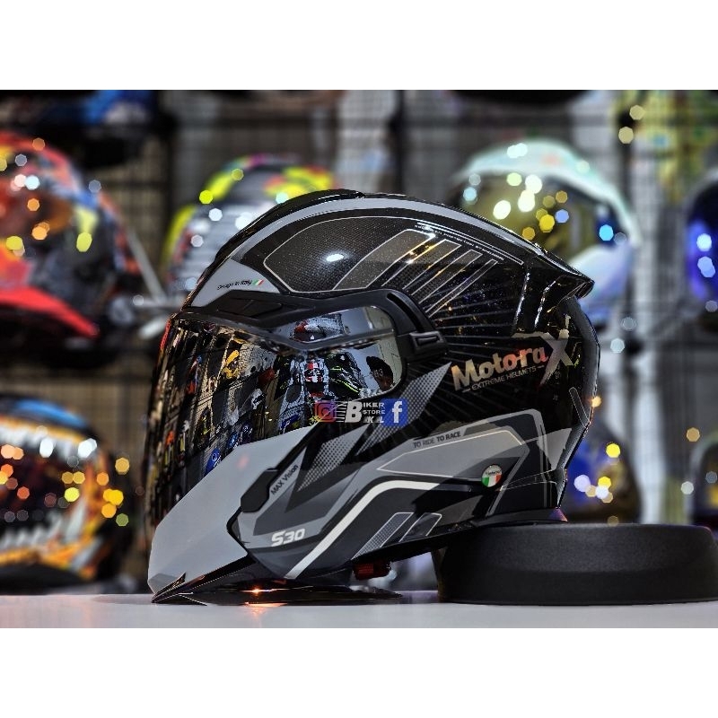 Original Rsmorax S30 Silver Chrome Open Face Helmet | Shopee Malaysia
