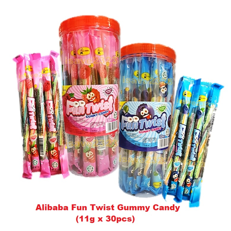 [HALAL] Alibaba Fun Twist Gummy Candy (11g x 30pcs) - Raspberry ...
