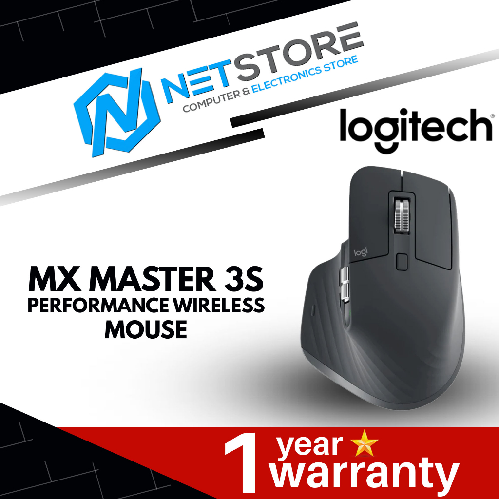 LOGITECH MX MASTER 3S PERFORMANCE WIRELESS MOUSE - GRAPHITE - 2.4GHZ/BT ...