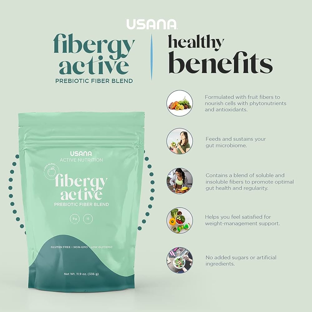 USANA Fibergy Plus / Fibergy active 超级纤维素 - 28servings [100% Original ...