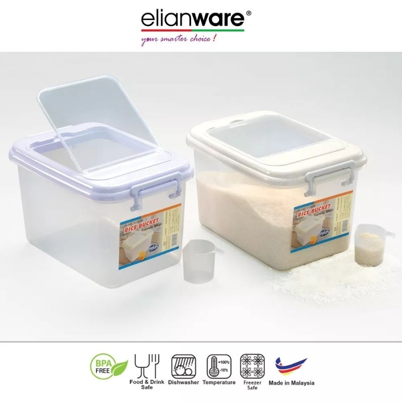 (Sarawak) 🔥 Ready Stock 🔥 ELIANWARE | E-252/R Rice Bucket, 10KG ...