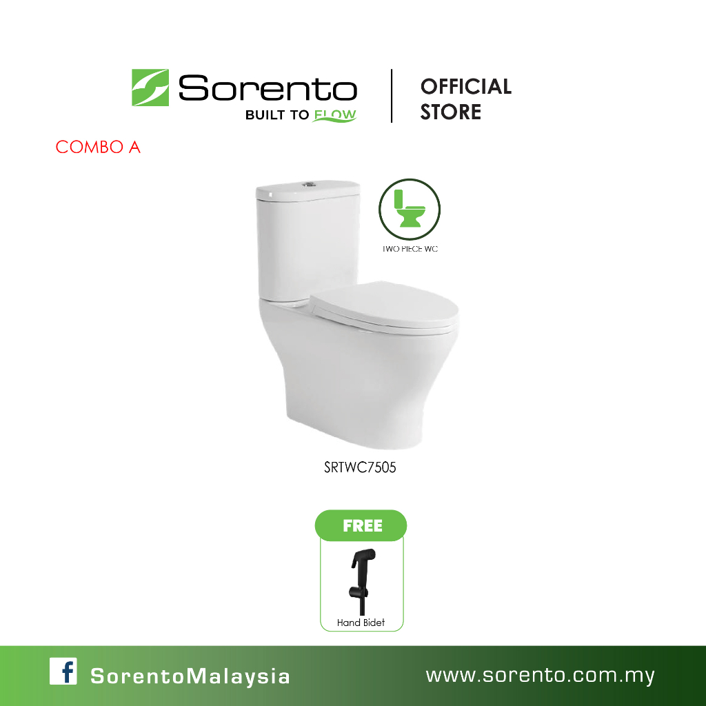 SORENTO WC + CABINET COMBO SET / SET KABINET / Two Piece wc Water ...