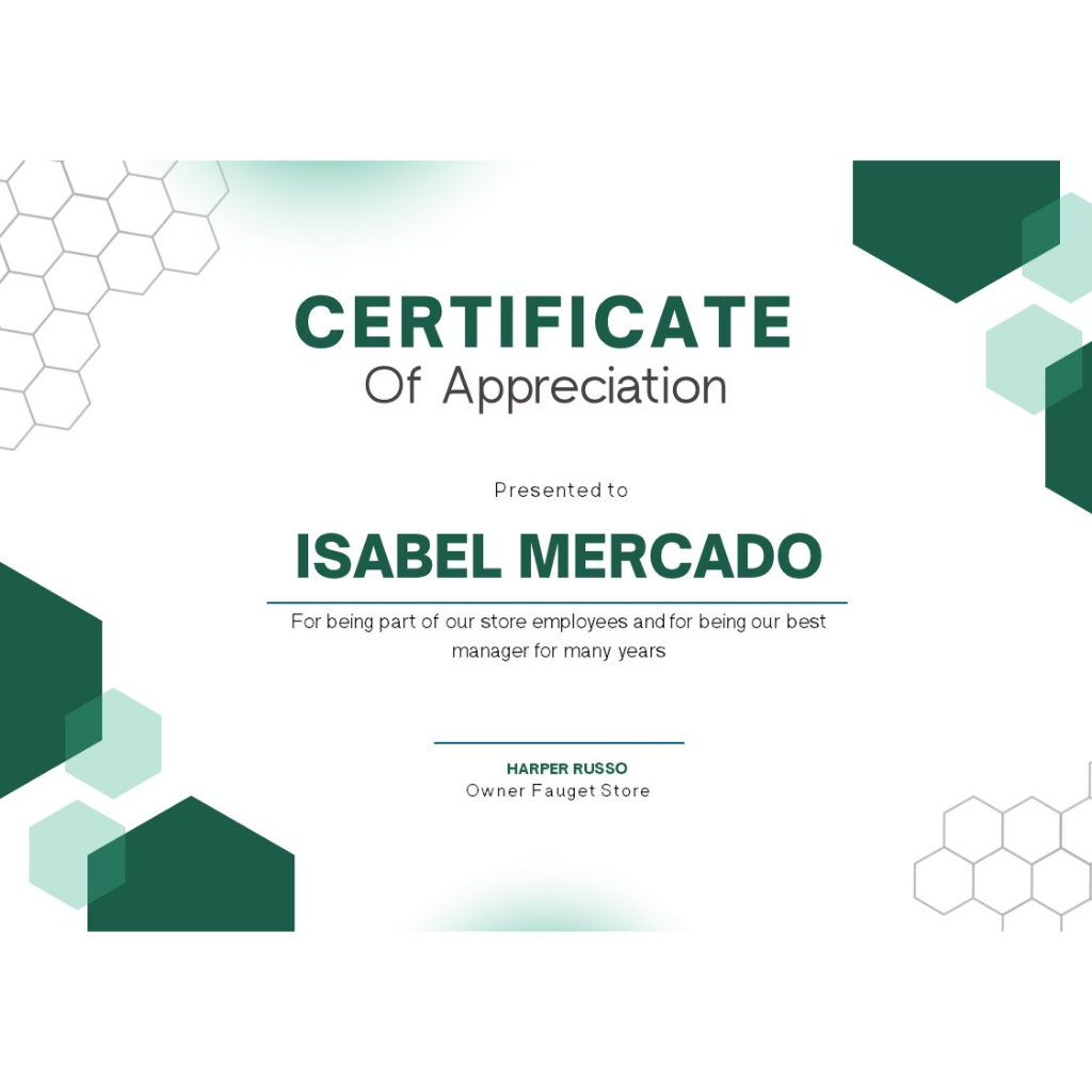 CERTIFICATE / SIJIL TEMPLATE_LANDSCAPE [EDITABLE] Hexagonal Creative ...