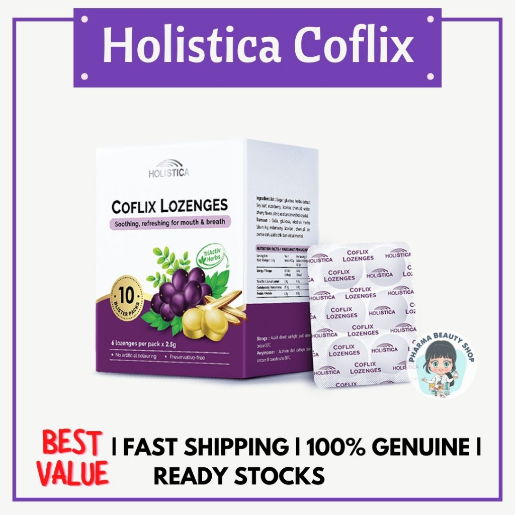 Holistica Coflix Lozenges for Sore Throat & Cough 60 lozenges | Shopee ...