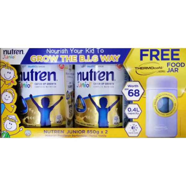 Nutren Junior 2 Tins x 850g FOC Thermost Food Jar PROMO !!! (expiry 03/ ...