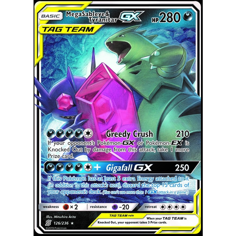 Mega Sableye & Tyranitar GX 126/236 Unified Minds - Pokémon Card TCG ...