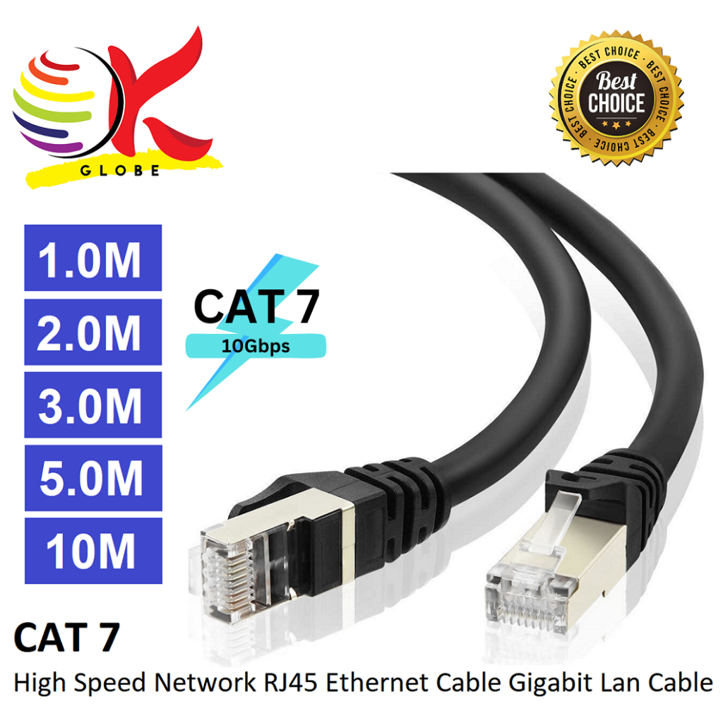 CAT 7 / CAT 8 HIGH SPEED LAN CABLE PATCH CORD NETWORK CABLE RJ45 CABLE ...