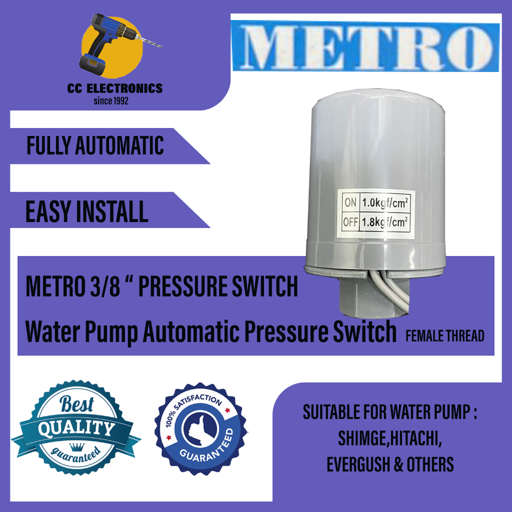 METRO 3/8" Water Pump Automatic Pressure Switch（Female Thread）/Suis ...