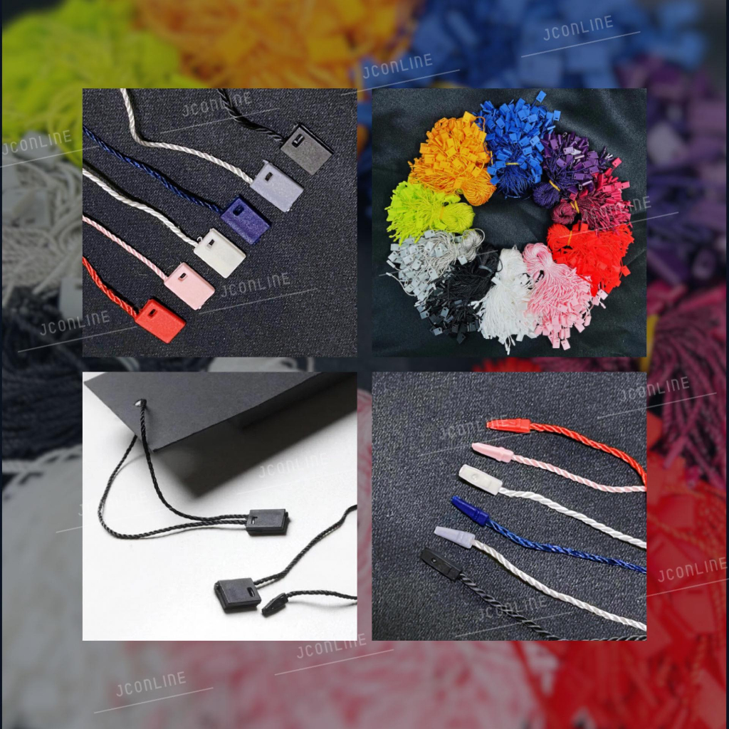 【JCONLINE】CLOTH TAG 200pcs TALI LABEL TAG SNAP LOCK TAG HANG TAG STRING ...