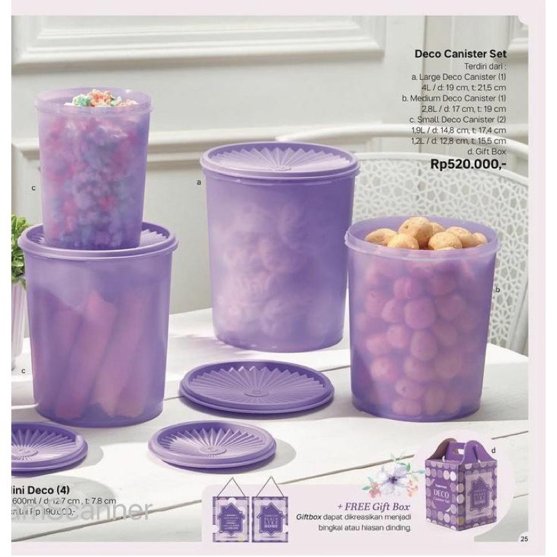 Tupperware Deco Canister Set (4) from Indonesia | Shopee Malaysia