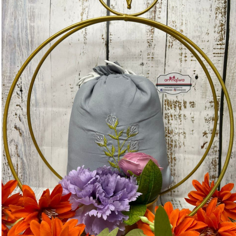 AN-NAJWA Telekung Travel Mini Pouch Telekung Dewasa Sulam Bunga [Free ...