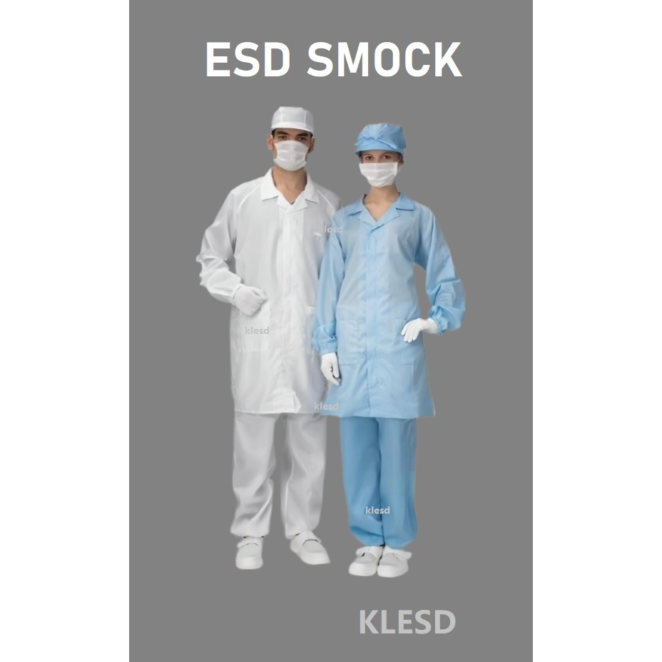 klesd/ Cleanroom ESD smock and cap - grid type - ready stock (without ...