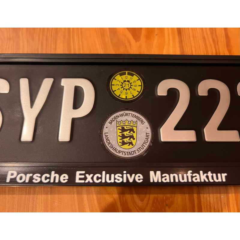 Porsche Number Plate Holder (Porsche Exclusive Manufaktur) (STUTTGART ...