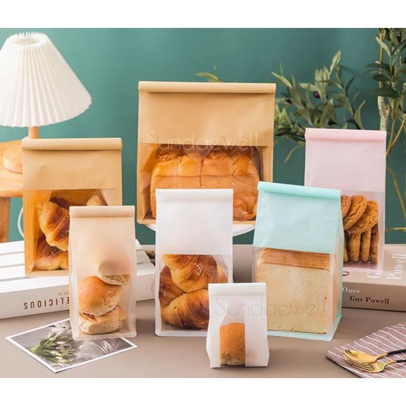 Bakery Toast Loaf Bread Pastry Roti Packaging Bag Kraft Paper Cookie ...
