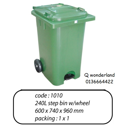 Toyogo Large Step Dustbin Outdoor With Pedals And Wheels 1010 (240L ...