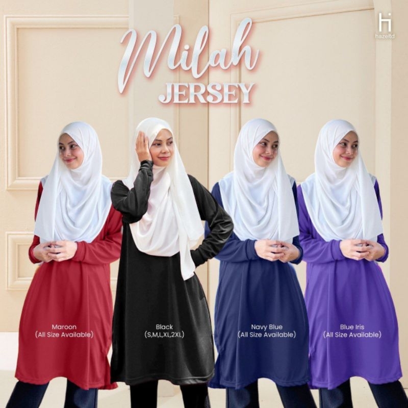 💥[ NEW COLOUR ] 💥4 HELAI RM100 💥JERSEY MUSLIMAH MILAH JERSEY💥MILAH ...