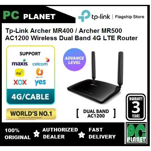 Tp-Link Archer MR400 / Archer MR500 AC1200 Wireless Dual Band 4G LTE ...
