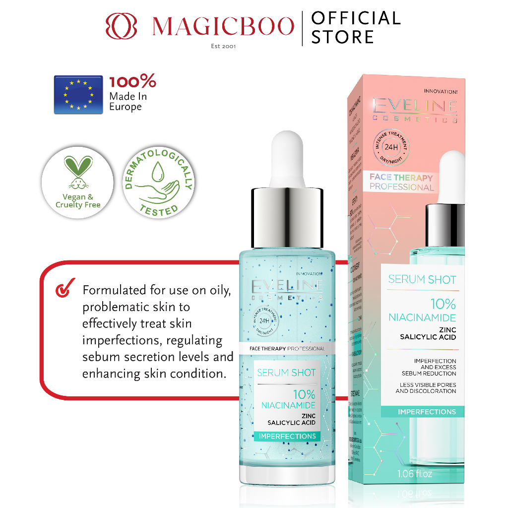 Magicboo Eveline Serum Shot Niacinamide With Zinc And Salicylic Acid ...