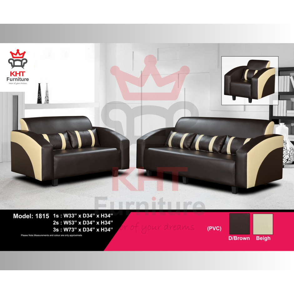 (KL & Selangor) PVC Leather Modern Sofa 1, 2 and 3 Seater Full Set Sofa ...