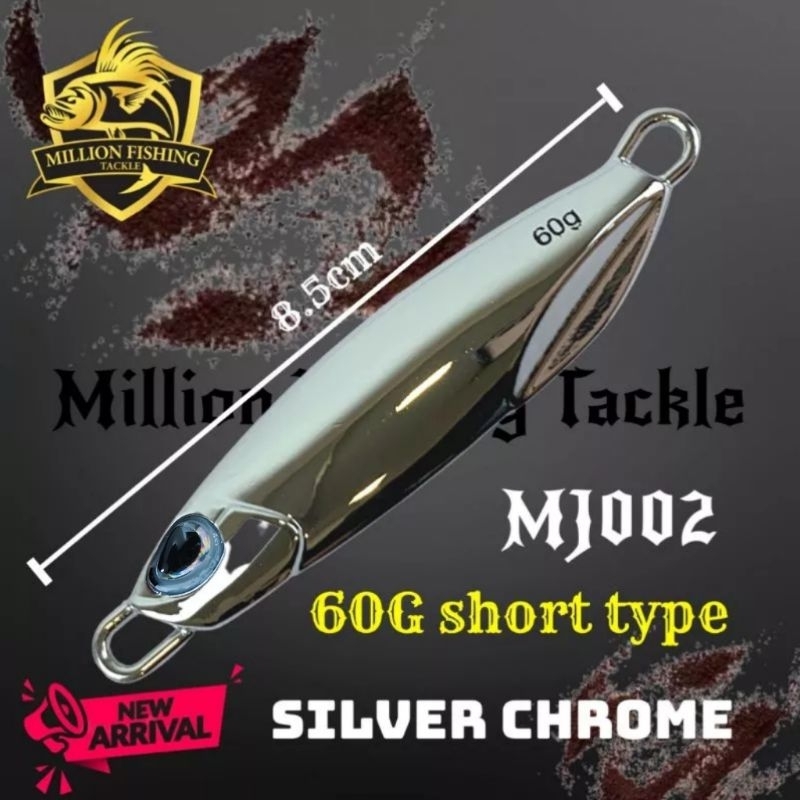 Umpan Ikan Jig METAL 𝗖𝗛𝗥𝗢𝗠𝗘 𝗝𝗶𝗴 MJ002 1Pcs 30g/40g/60g/80g Jigging Chrome Lead 3D Eyes Metal Jig ...