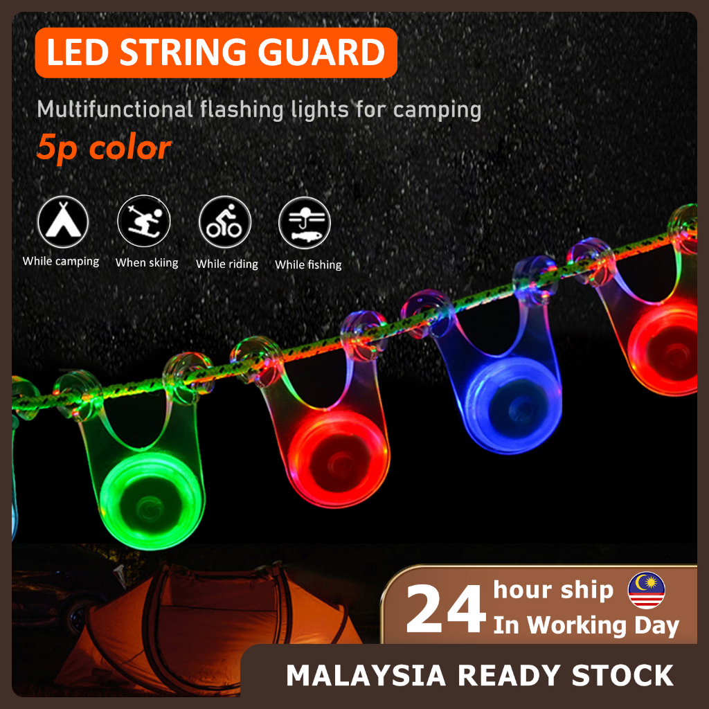 Camping Waterproof Outdoor LED Tent String Rope Mini Flashlight Bicycle ...