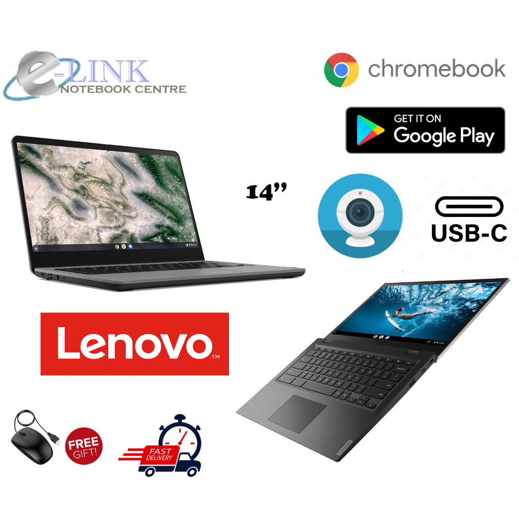 ( Lenovo Chromebook Gaming 14" Google Play Store ) Lenovo 14e AMD A4 Processor (4gb Ram / 32gb ...
