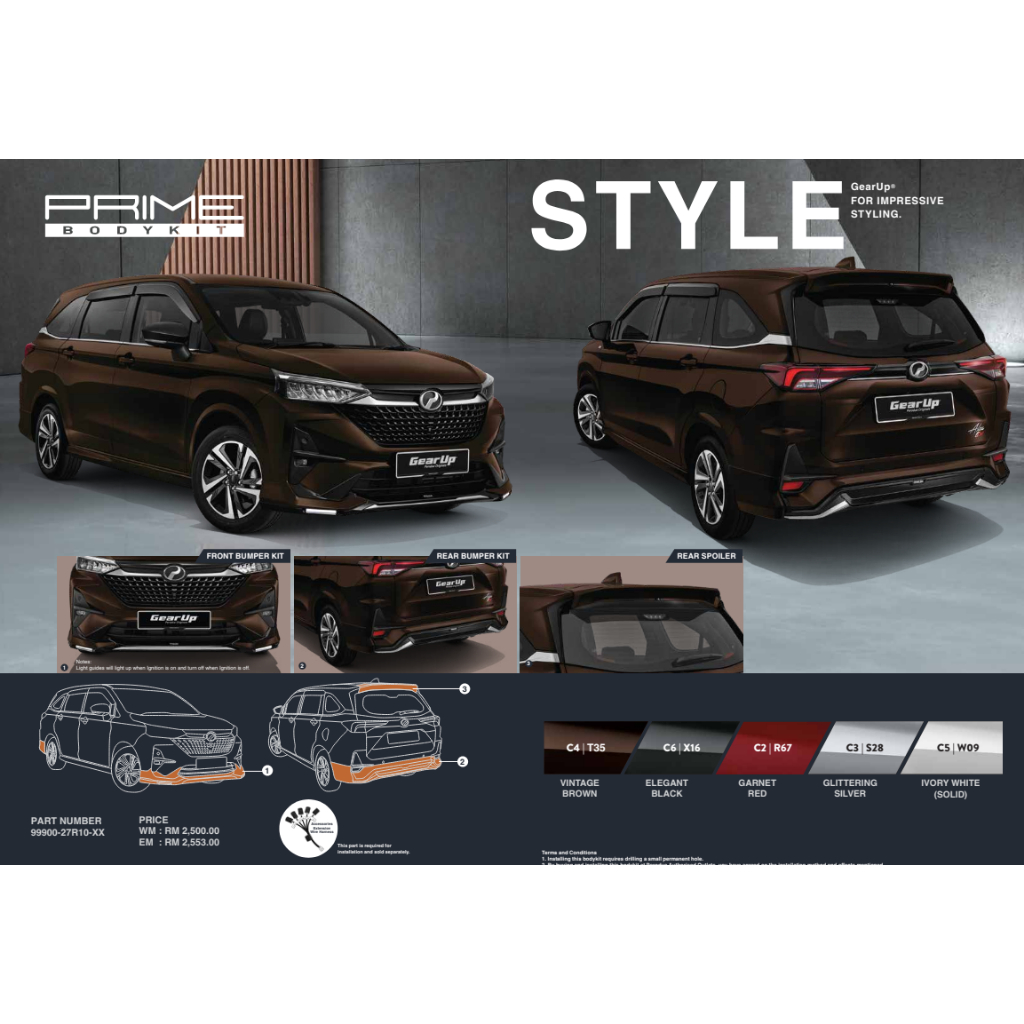 💯% ORIGINAL PERODUA GEAR UP New Alza Body Kit (Black Color) | Shopee ...