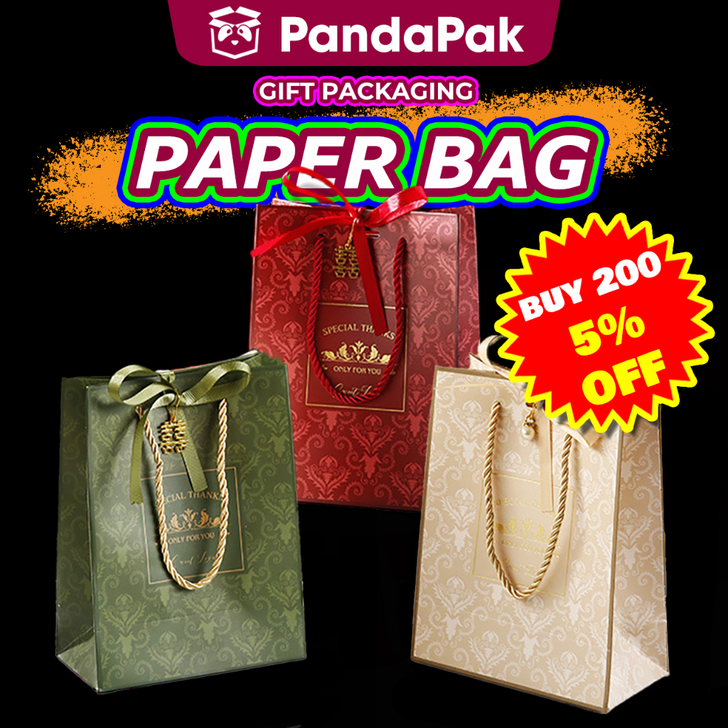 PANDAPAK Doorgift Goodies Bag Paper Bag Wedding Doorgift Beg Gift Bag ...