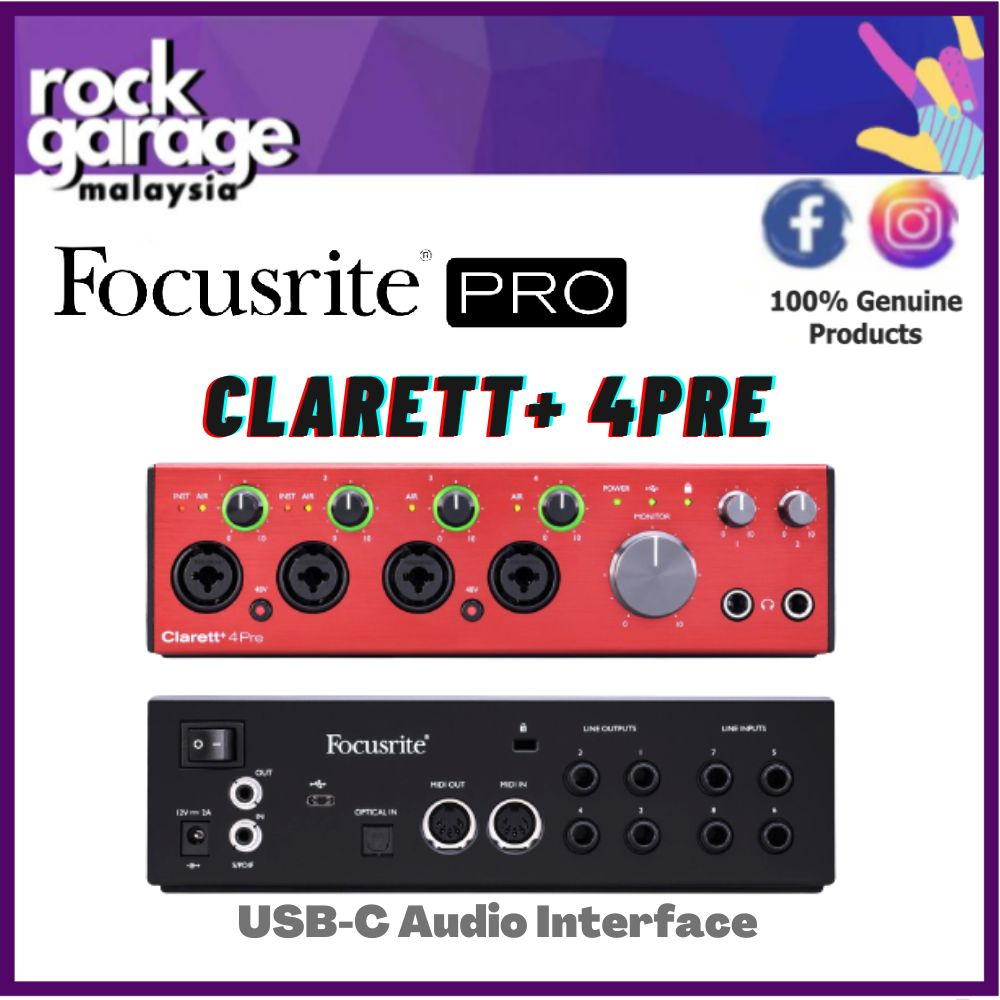 Focusrite Clarett+ 4Pre USB-C Audio Interface | Shopee Malaysia