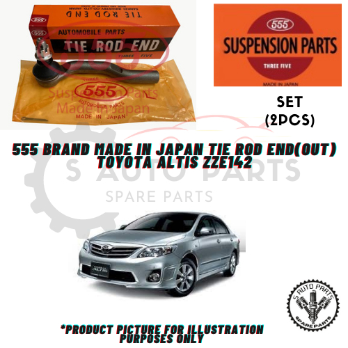 TOYOTA ALTIS ZZE142 555 BRAND MADE in JAPAN TIE ROD END(OUT) | Shopee ...