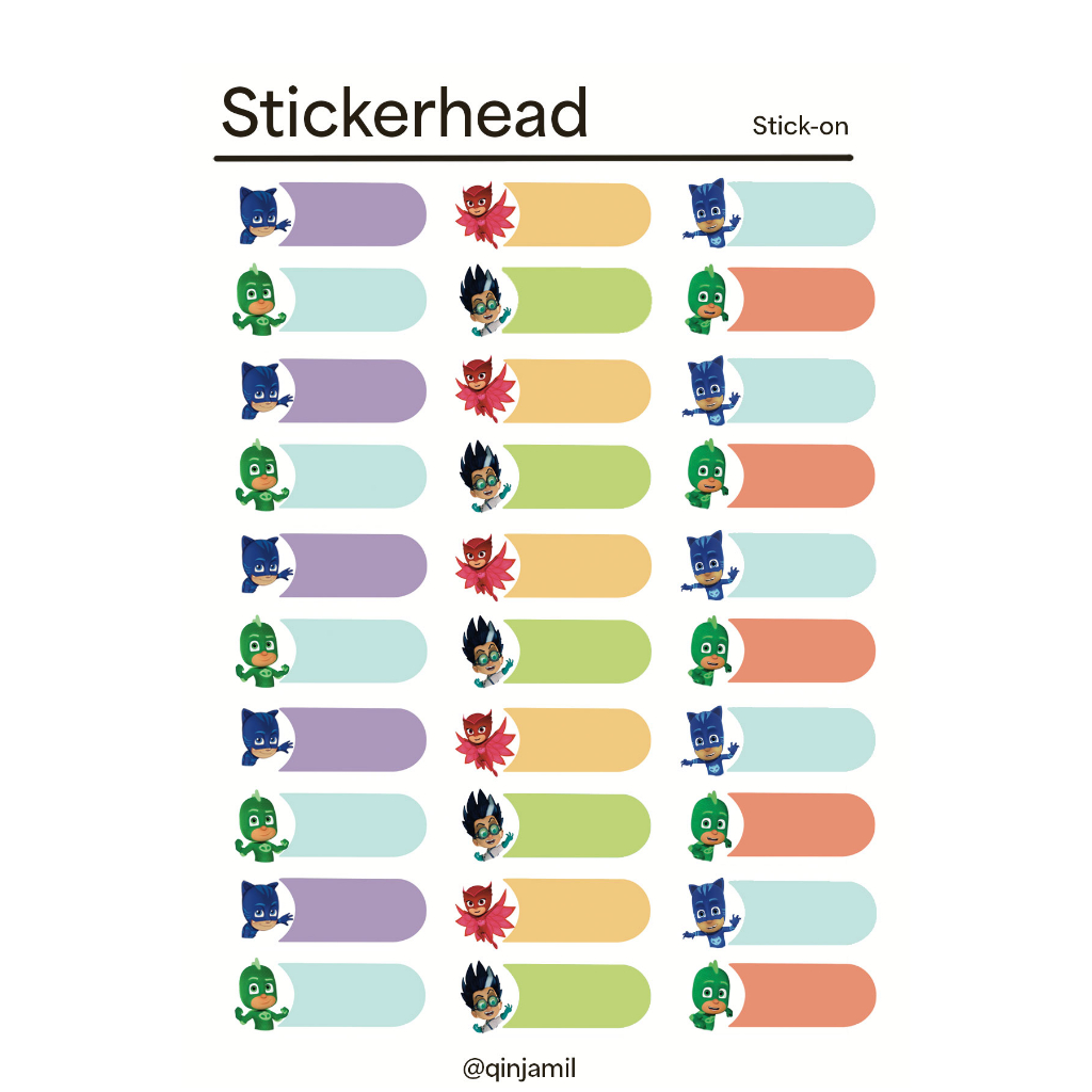 PJ MASK custom stickers custom label stickerhead 30 stickers, different ...