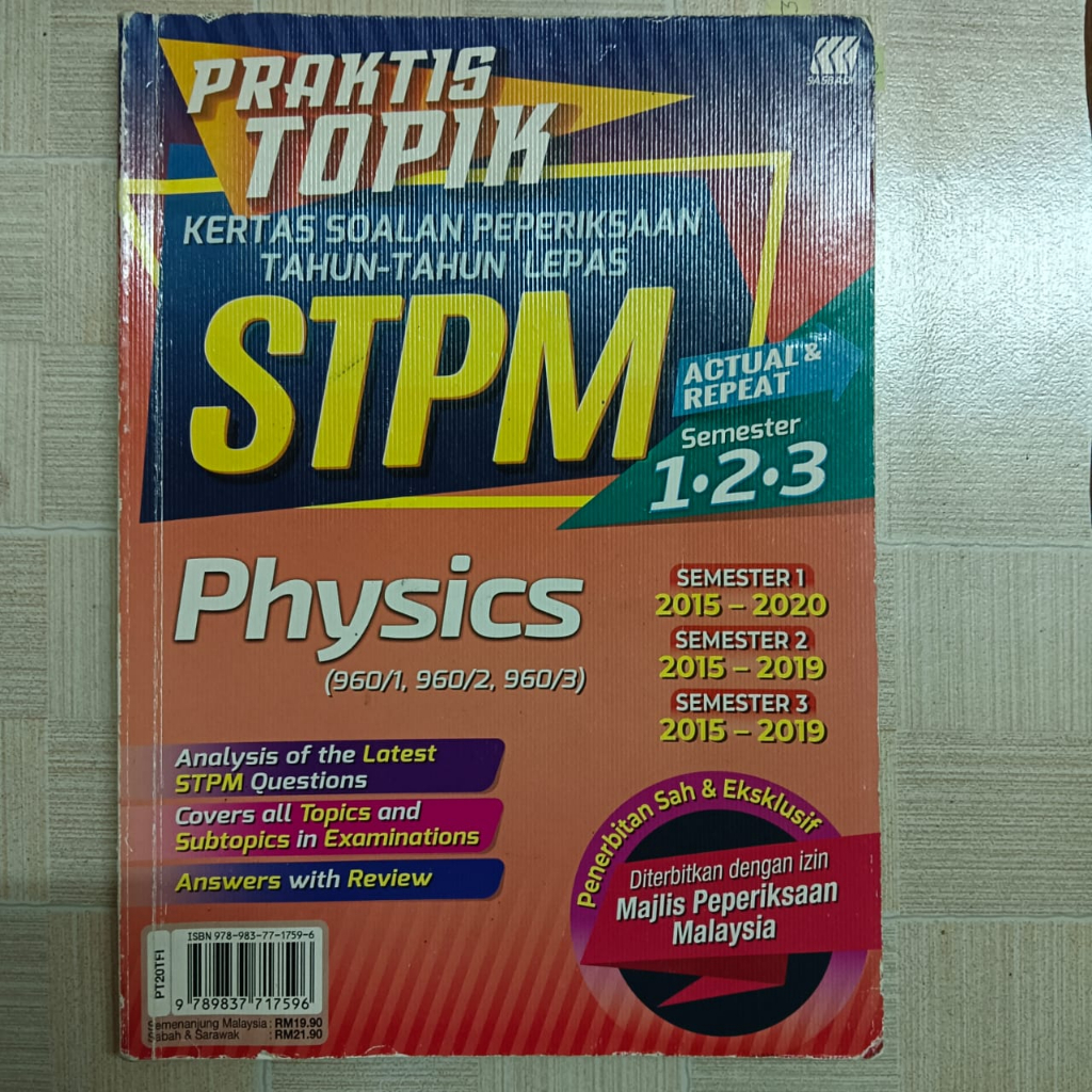 Kertas Soalan Peperiksaan STPM Physics Sem 1 & 2 & 3 | Shopee Malaysia