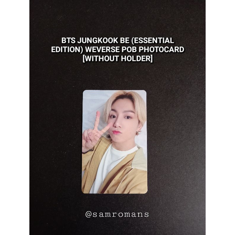 BTS JUNGKOOK BE (ESSENTIAL EDITION) WEVERSE POB PHOTOCARD WITHOUT ...