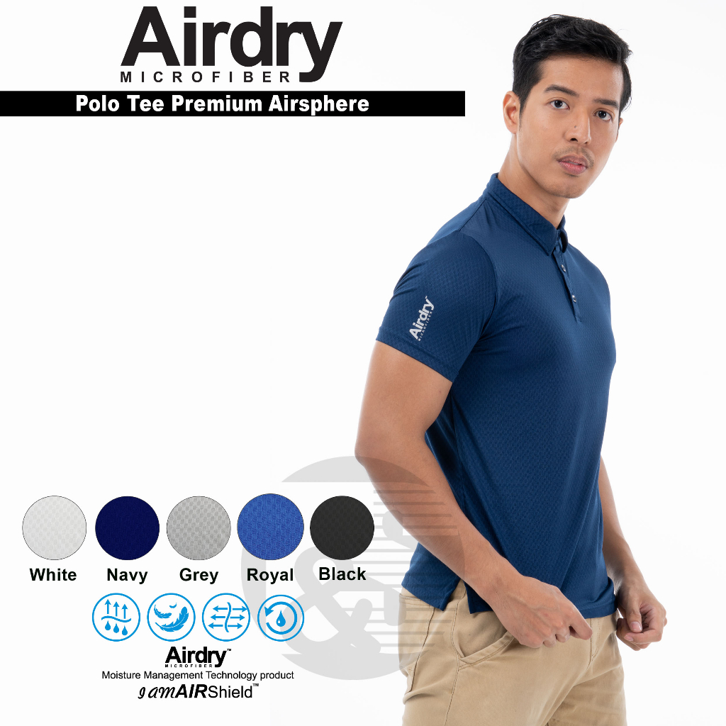 Airdry Premium Airsphere Self Collar Short Sleeve for Men & Women Polo ...