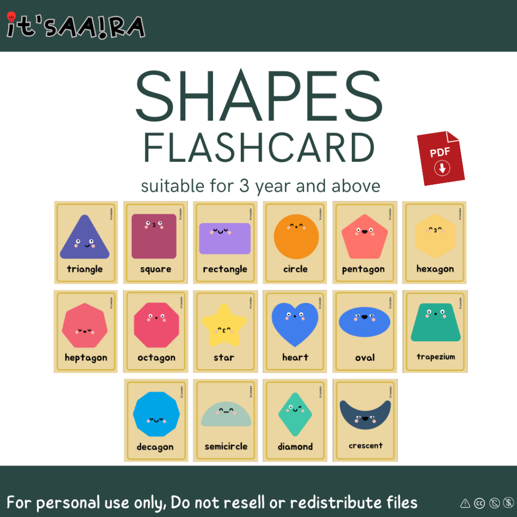 [SOFT COPY] / PDF Printable Shapes Flashcard | Shopee Malaysia