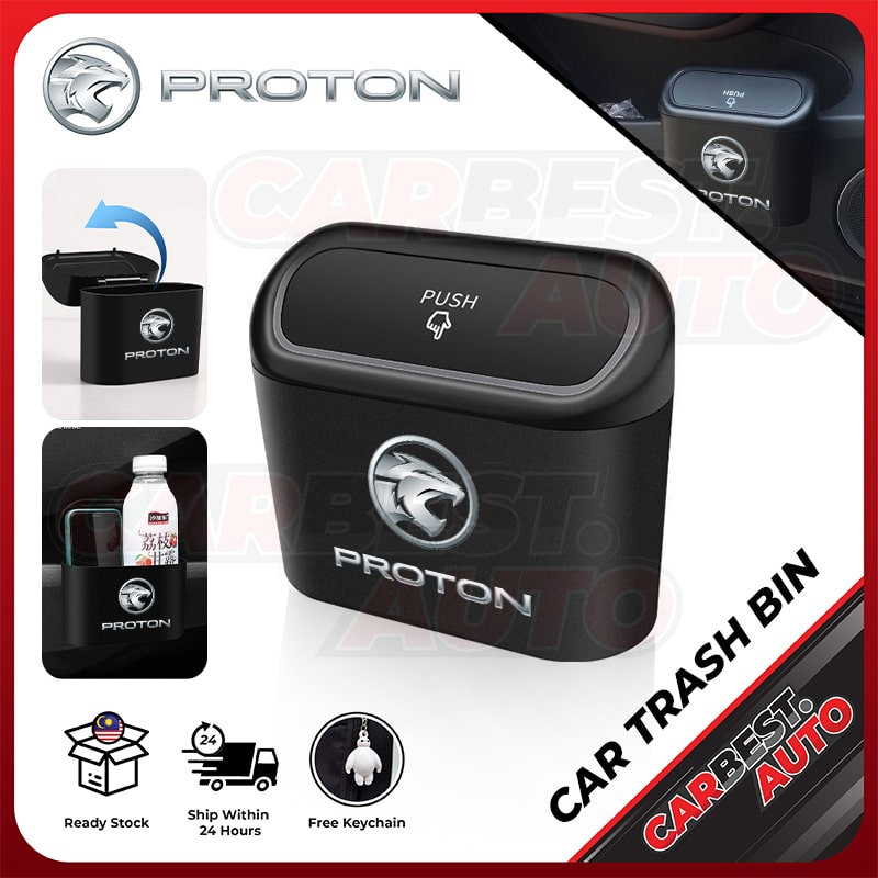 Proton Trash Bin Mini Rubbish Bin Car Organizer Storage Box Vehicle ...