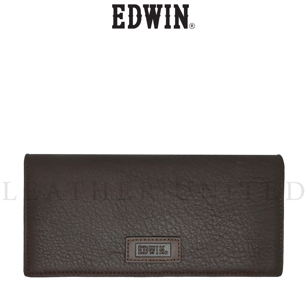𝗘𝗗𝗪𝗜𝗡 𝐋𝐎𝐍𝐆 𝐖𝐀𝐋𝐋𝐄𝐓 Genuine Top Grain Leather Logo Bifold Wallet # ...