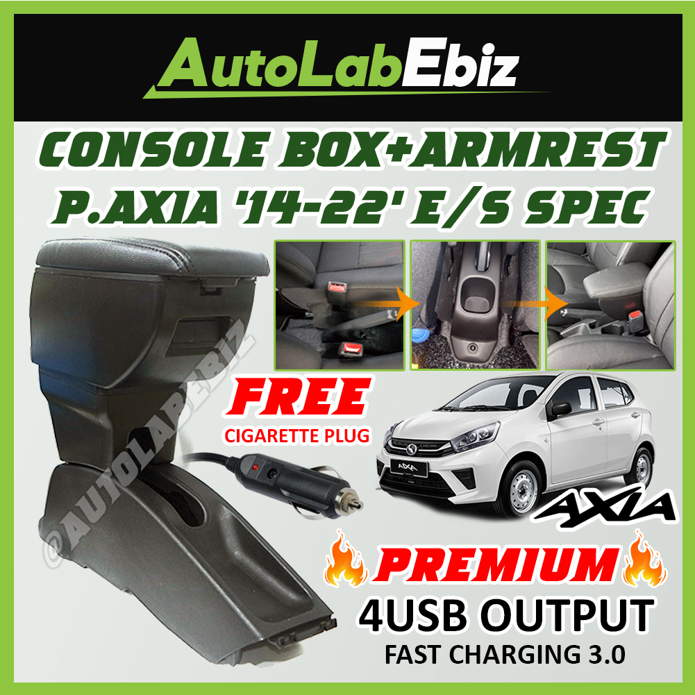 [𝗖𝗢𝗡𝗦𝗢𝗟𝗘 𝗕𝗢𝗫 + 𝗔𝗥𝗠𝗥𝗘𝗦𝗧] Perodua AXIA 2014-2022 E S Spec Centre Console ...