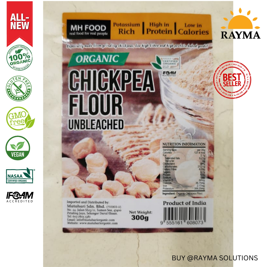 MH FOOD Premium Organic Unbleached Chickpea Flour 300g | Shopee Malaysia