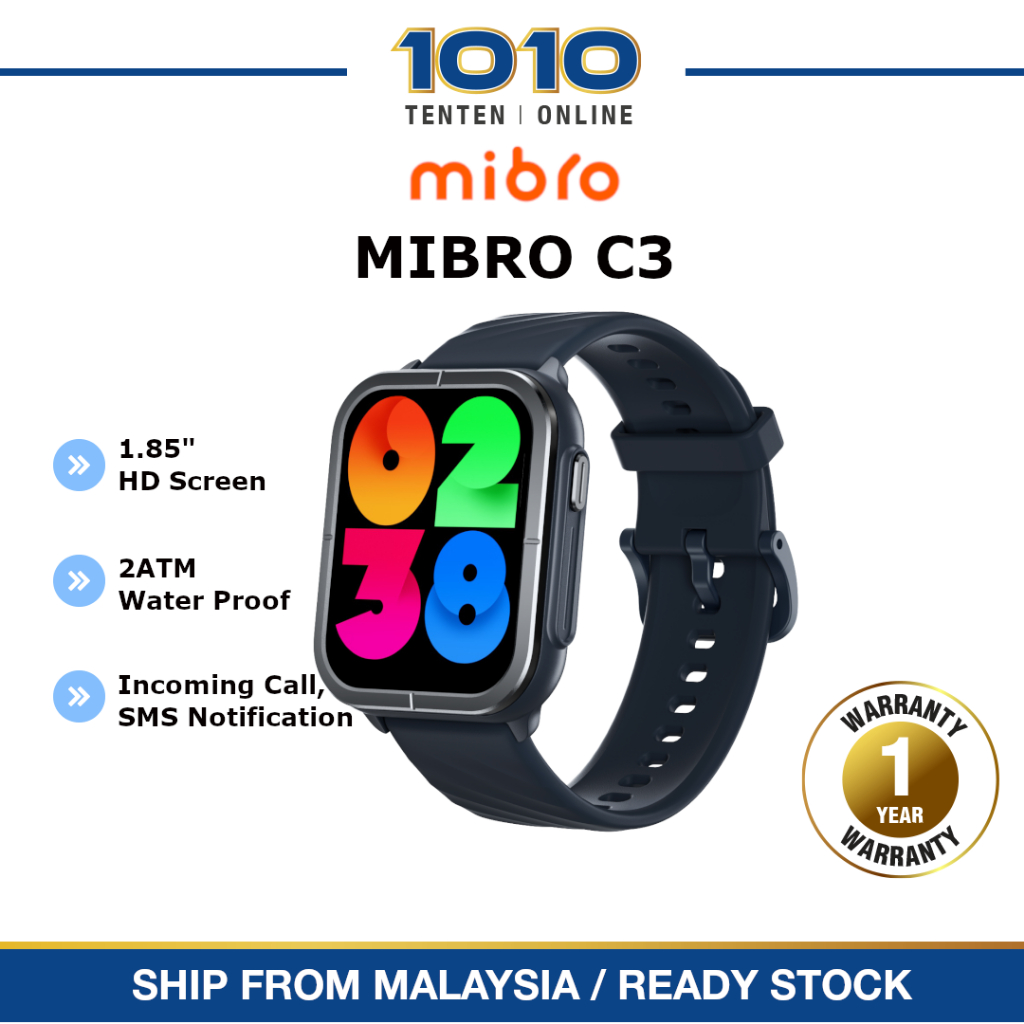 Mibro C3 SpO2 PPG Bio Heart Rate Sensor Smart Watch (1.85'') | Shopee ...