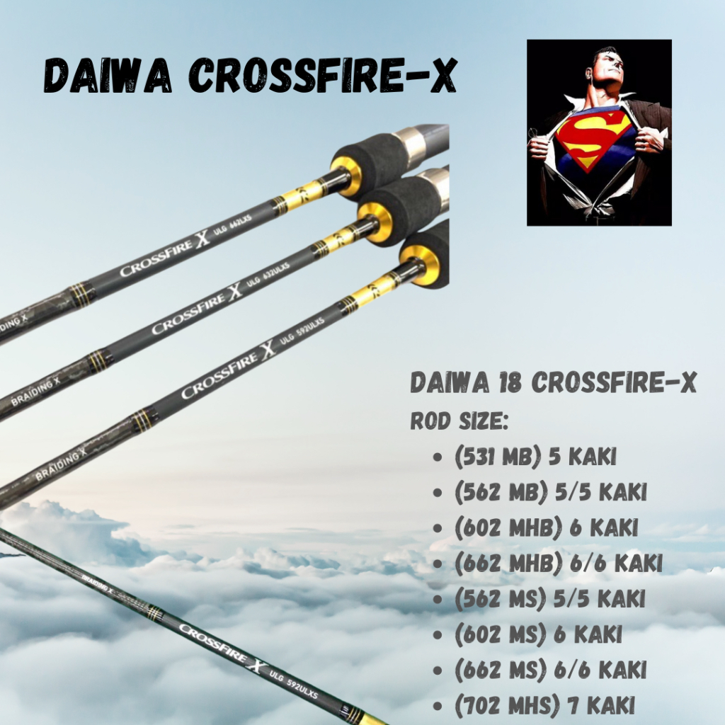 Daiwa Crossfire-X Fishing Rod Ade Spinning Rod / Baitcasting Rod | Shopee Malaysia