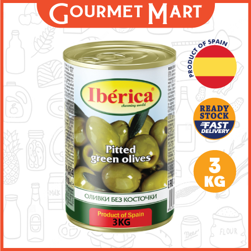 IBERICA PITTED GREEN OLIVES WHOLE 3KG | Shopee Malaysia
