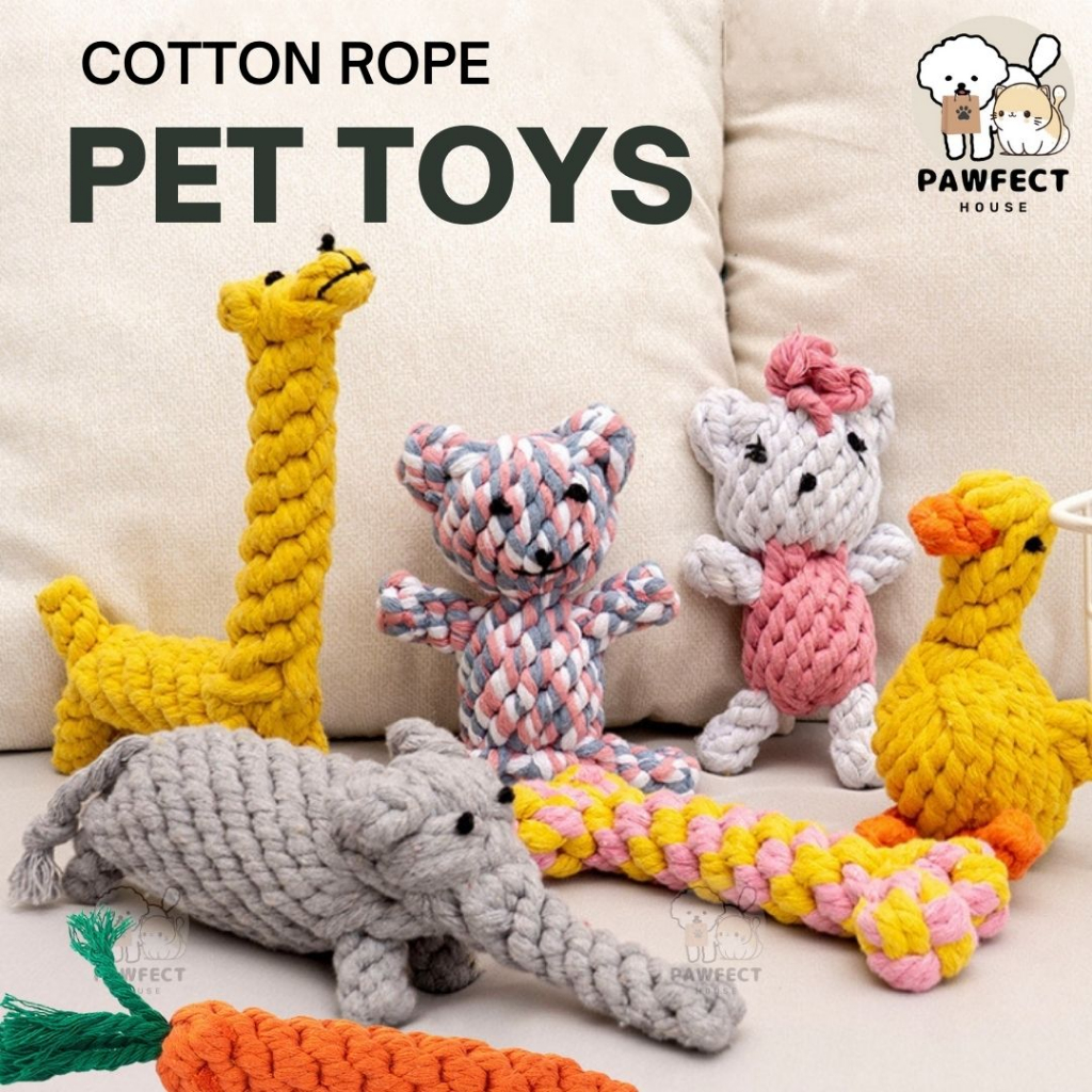READY STOCK PET CHEWING TOYS PUPPY DOG BITE CHEWYS TOYS BRAIDED ROPE ...