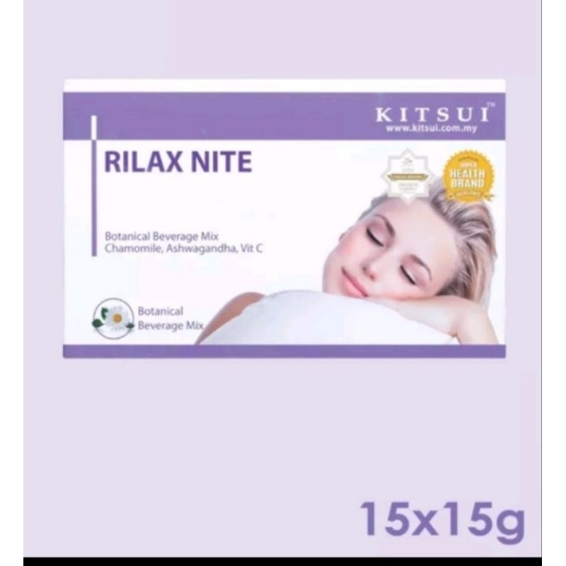 KITSUI Rilax Nite Botanical Beverage Mix Chamomile, Ashwagandha, Vit C ...